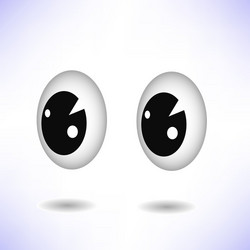 Pair cartoon eyes looking slightly to left Vector Image