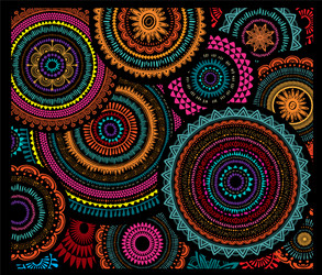 Background with round pattern on watercolor Vector Image