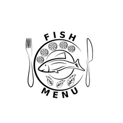 Fish menu design template Royalty Free Vector Image