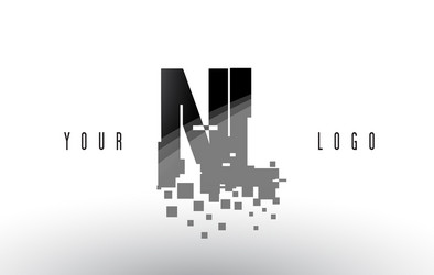 Nl n l letter logo with shattered broken blue Vector Image