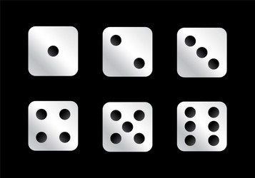 Dice square faces set Royalty Free Vector Image