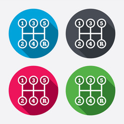 Manual transmission sign icon mechanic control Vector Image