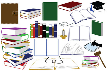 Stack books and computer screen Royalty Free Vector Image