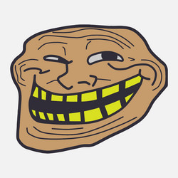 Internet meme trollface design Royalty Free Vector Image