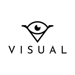 Letter v with eye logo design Royalty Free Vector Image