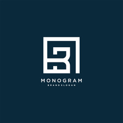Monogram letter logo with initial b with modern Vector Image