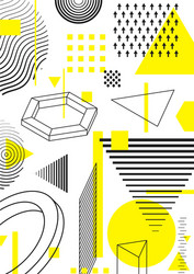 Poster with bright bold geometric elements Vector Image