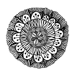 Black outline flower Royalty Free Vector Image