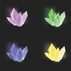 Set of isolated diamonds crystal quartz icons Vector Image