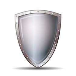 Empty metal knight shield realistic Royalty Free Vector