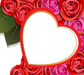 Rose frame in the shape of heart Royalty Free Vector Image