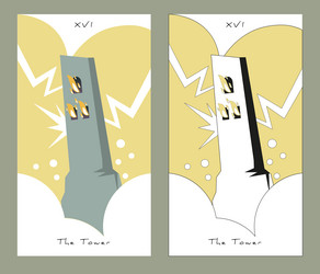 Major arcana tarot cards the tower large tower Vector Image