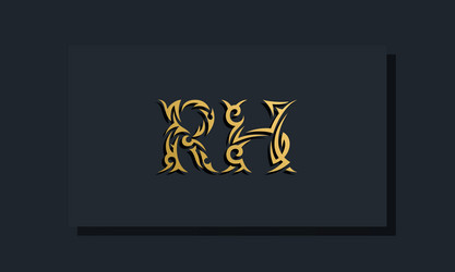 Initial letters rh monogram logo design bundle Vector Image