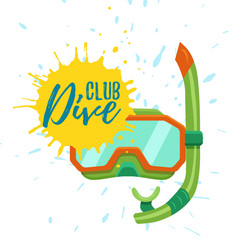 Snorkeling and diving center logo Royalty Free Vector Image