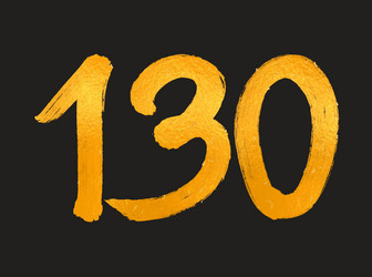 130 number logo design Royalty Free Vector Image