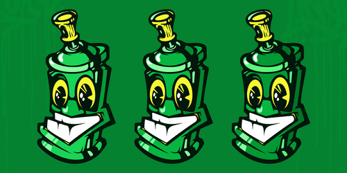 Cartoon abstract hiphop graffiti style spray cans Vector Image