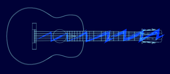 Contour an acoustic guitar side view Royalty Free Vector