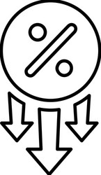 High interest rate line icon outline Royalty Free Vector