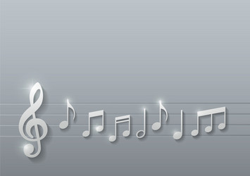 Music notes on abstract orange background Vector Image