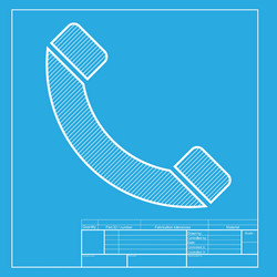 Phone sign white section of icon Royalty Free Vector Image