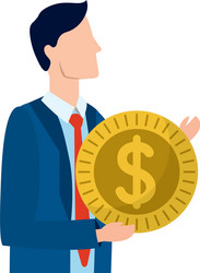 Successful businessman avatar cartoon Royalty Free Vector