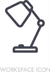 Table lamp outline grayscale icon workspace sign Vector Image