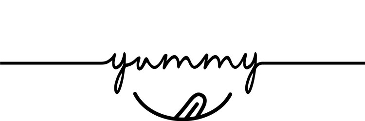 Yummy hand written word Royalty Free Vector Image