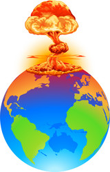 Nuclear explosion cartoon Royalty Free Vector Image