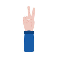 Hand with victory signal Royalty Free Vector Image