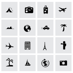 Travel and tourism icon set simplus series Vector Image