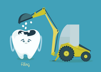 Sleepy tooth of impacted Royalty Free Vector Image