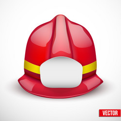 Helmet red firefighter icon Royalty Free Vector Image