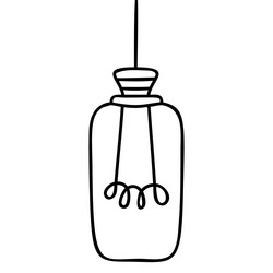 Retro light bulb doodle Royalty Free Vector Image