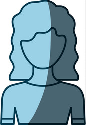 Silhouette color half body woman Royalty Free Vector Image