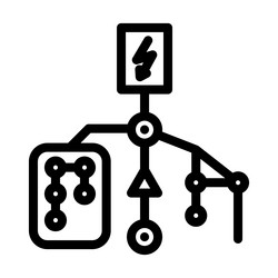 Grid connectivity electric line icon Royalty Free Vector