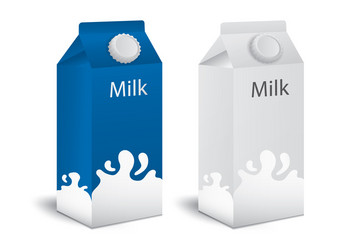 Milk package design label design boxes Royalty Free Vector