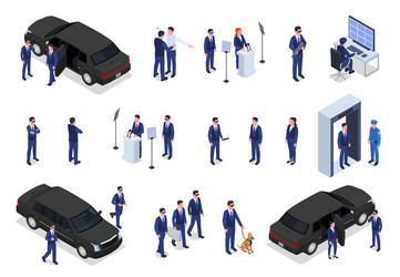 Security isometric set Royalty Free Vector Image