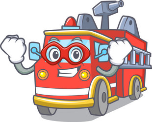 Cute smiling fire truck Royalty Free Vector Image