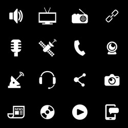 White social media icon set Royalty Free Vector Image