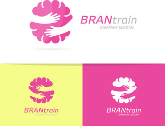 Brain and hands logo combination education Vector Image