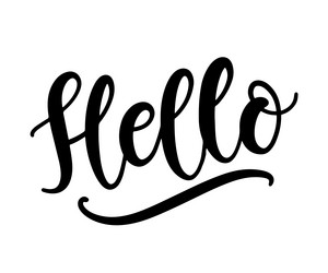 Hello hand drawn lettering modern calligraphy Vector Image