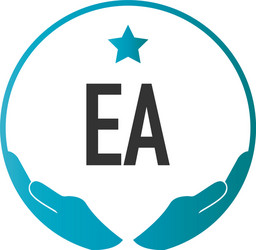 Initial letter af hand care logo design template Vector Image