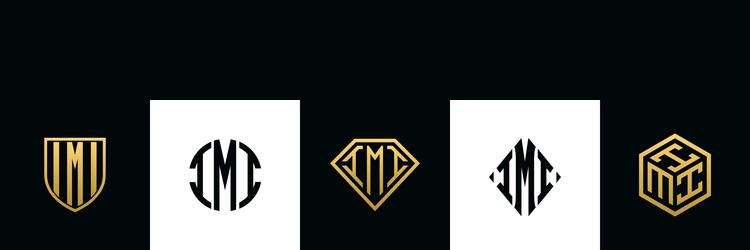 Initial letters dmb logo designs bundle Royalty Free Vector