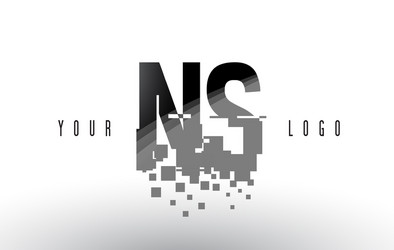 Ns n s letter logo with shattered broken blue Vector Image