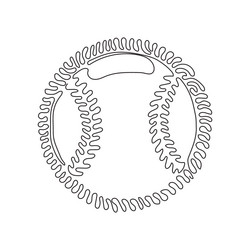Single continuous line drawing leather baseball Vector Image