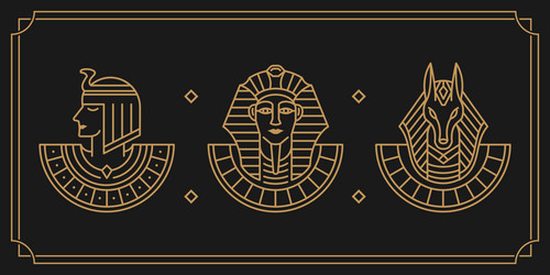 Cleopatra pharaoh and anubis ancient egypt god Vector Image