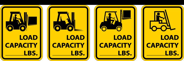 Forklift load capacity label sign on white Vector Image