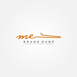 Initial letter me logo template in handwritten Vector Image