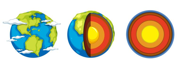 Layers of the earth lithosphere Royalty Free Vector Image