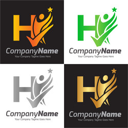 Letter h logo template colorful h Royalty Free Vector Image